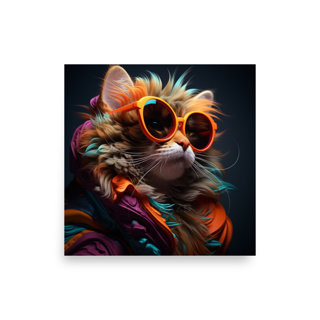 Iconic Cat Poster, Cat Lovers, Luster Photo Paper - Etsy