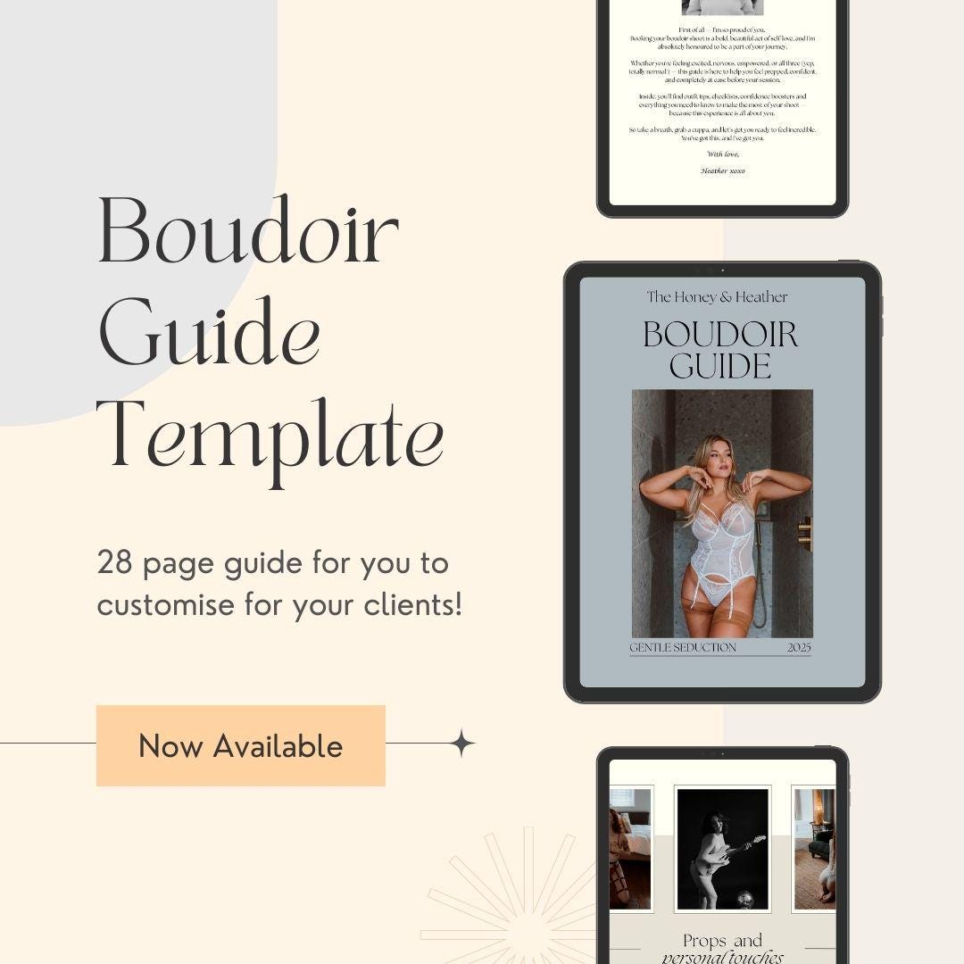 Boudoir Client Prep Guide Template | Canva Editable Template | Boudoir Photography Welcome Guide ...