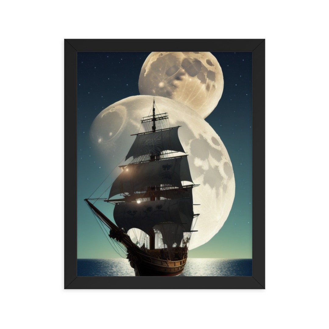 Framed Night Sail Poster - Etsy