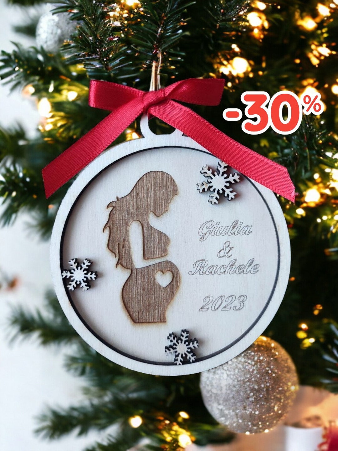 Personalized Wooden Christmas Bauble First Christmas Gift - Etsy