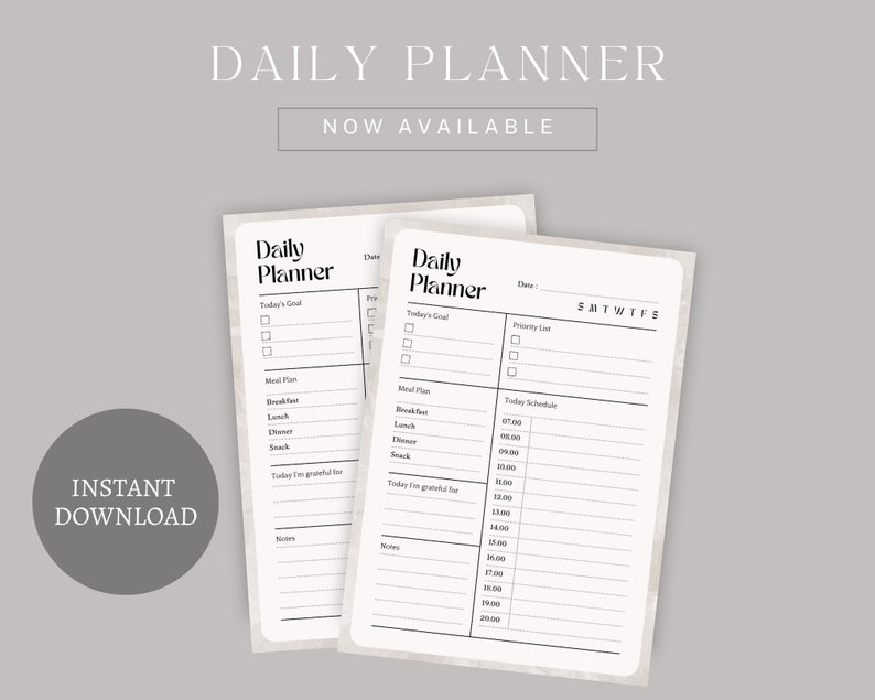 Printable Daily Planner, Daily to Do List, Productivity Planner, Daily ...