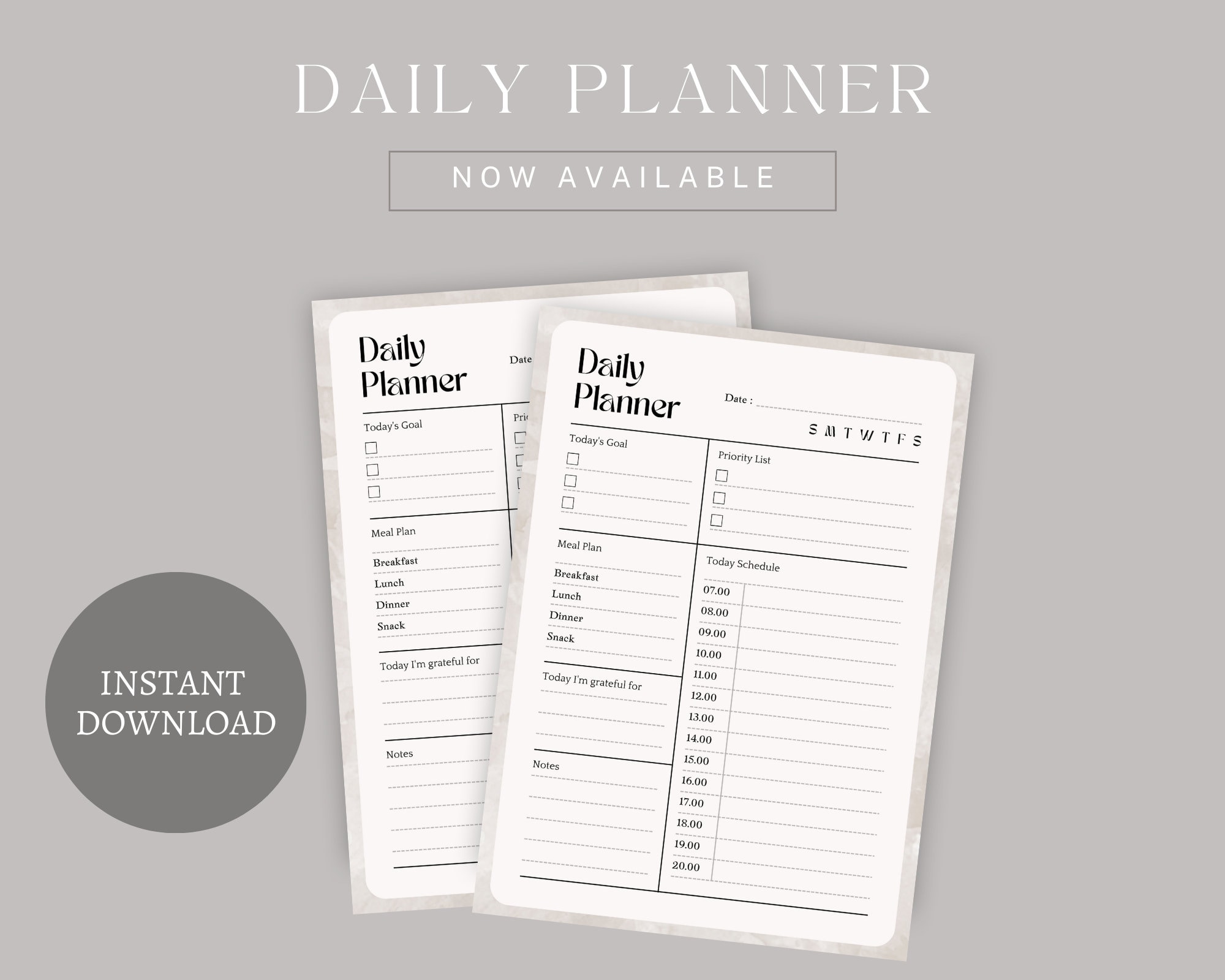 Printable Daily Planner, Daily to Do List, Productivity Planner, Daily ...