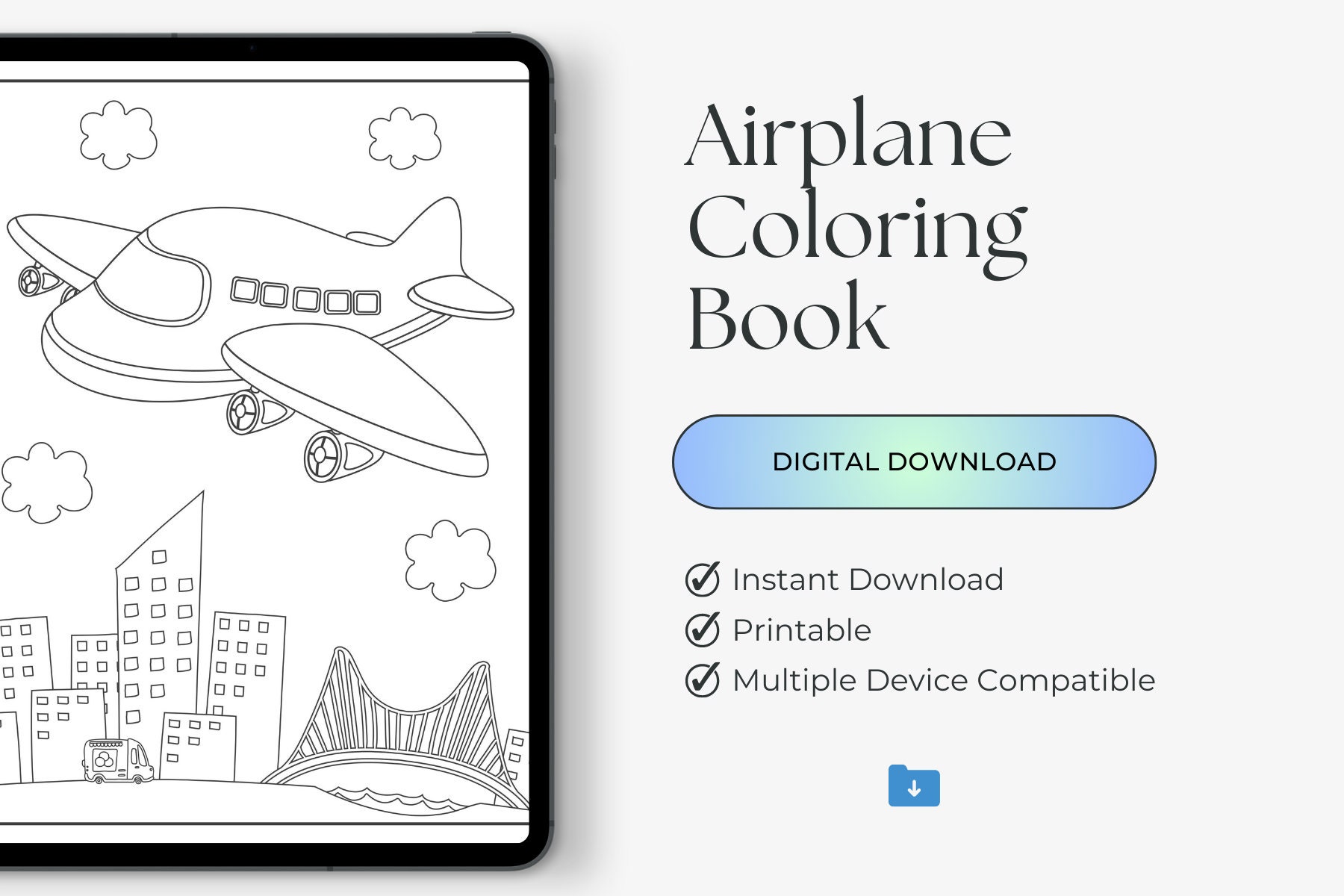 Airplane Coloring Pages, Airplane Printables Coloring Book, Airplane ...