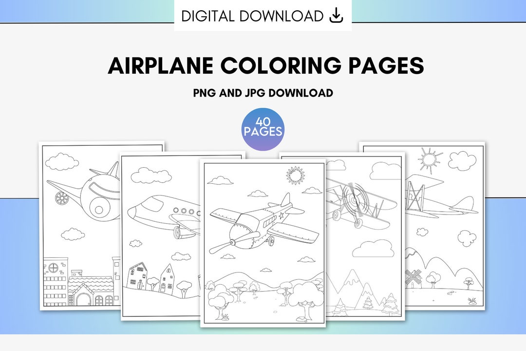 Airplane Coloring Pages, Airplane Printables Coloring Book, Airplane ...