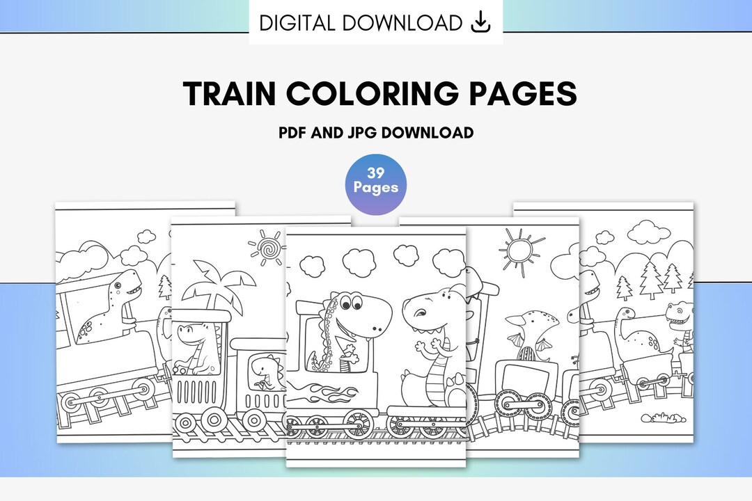 Trains Coloring Pages Boys Coloring Trains Printables - Etsy UK