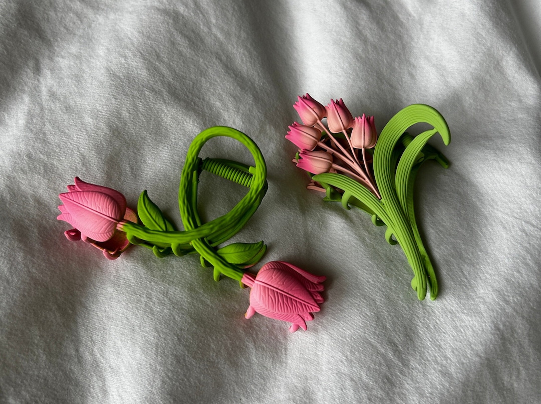 Tulip Lily of the Valley Hair Claw Clip Unique Hair Clip Flower Tulip ...