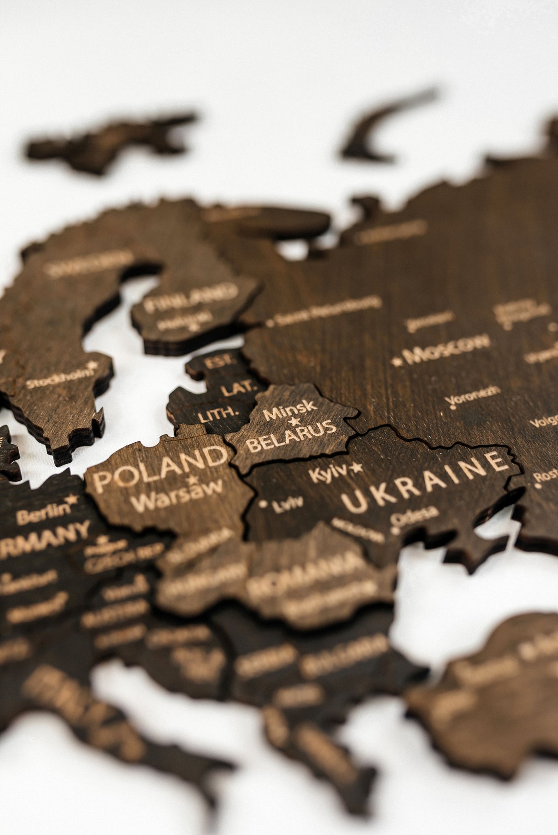 Natural 3D Wood World Map Wood Map for Wall Wooden Wall Map - Etsy Canada