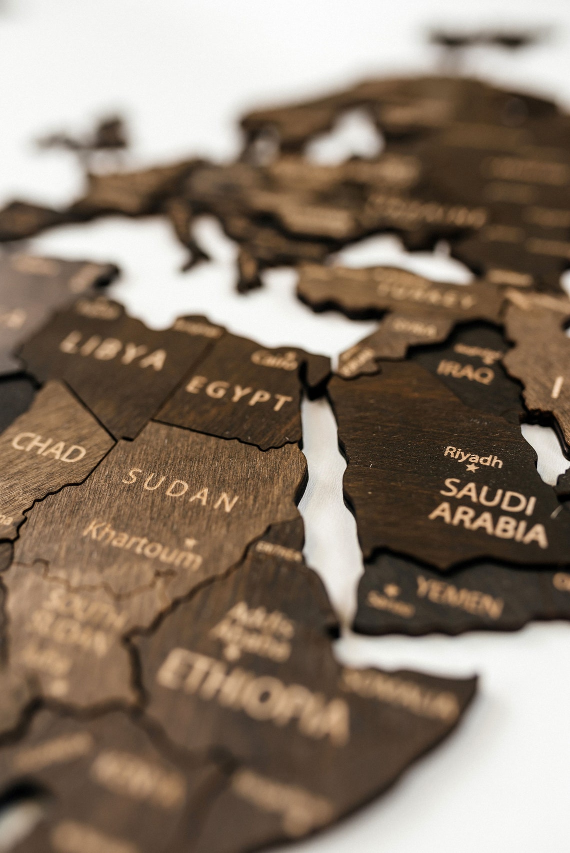 Natural 3D Wood World Map Wood Map for Wall Wooden Wall Map - Etsy Canada