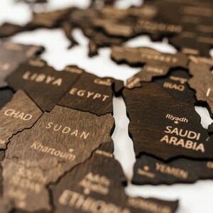 Natural 3D Wood World Map Wood Map for Wall Wooden Wall Map - Etsy Canada