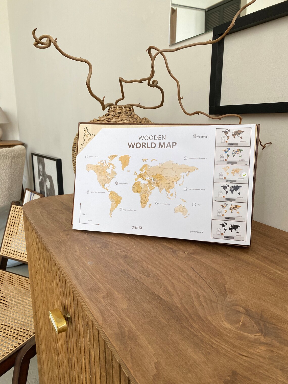 Natural 3D Wood World Map, Wood Map for Wall, Wooden Wall Map, Large ...