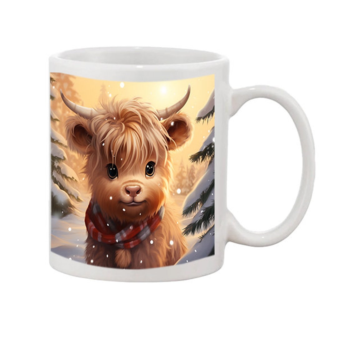 Super Cute Highland Cow Christmas Coffee Mug - Etsy