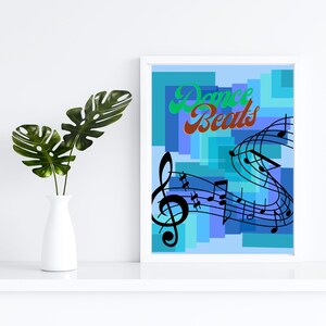 Musical Beats Printable Piece of Wall Art, Home Decor, Digital Download ...