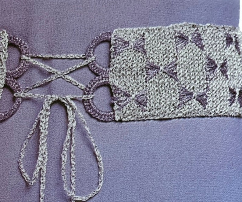 Vintage 60s/70s Knit Belt Hippie, Medieval Revival Knit Belt With Bows ...