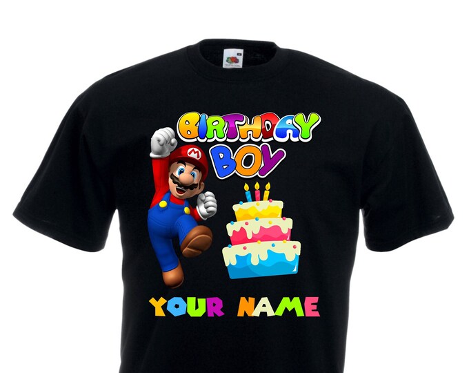 Personalized Super Birthday Mario Birthday Super Mario Birthday T-shirt ...