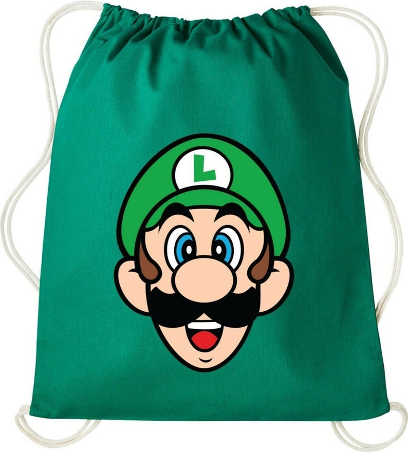 Super Mario Face Drawstring Bag Luigi Face School PE Kit - Etsy