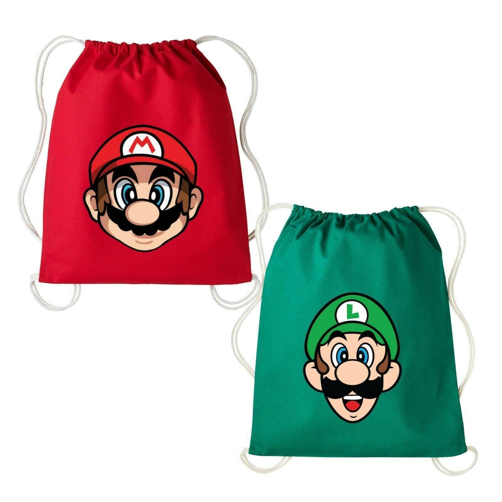 Super Mario Face Drawstring Bag Luigi Face School PE Kit - Etsy