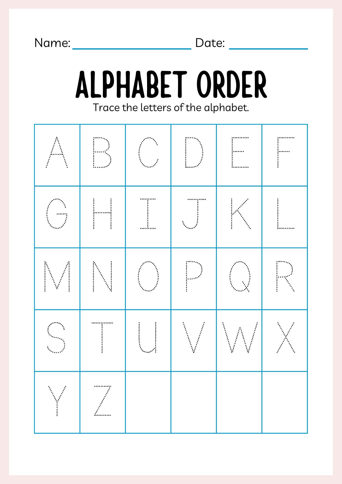 Alphabet Worksheet for Kids Montessori Abcs Worksheets for Toddler ...