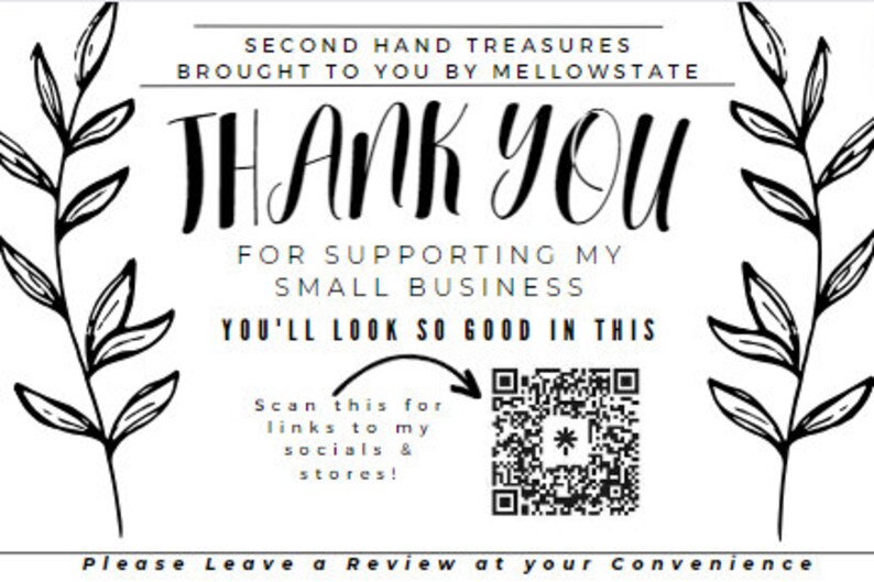 Custom Thank You Stickers Printable 4x6 Thermal Label Small Business ...