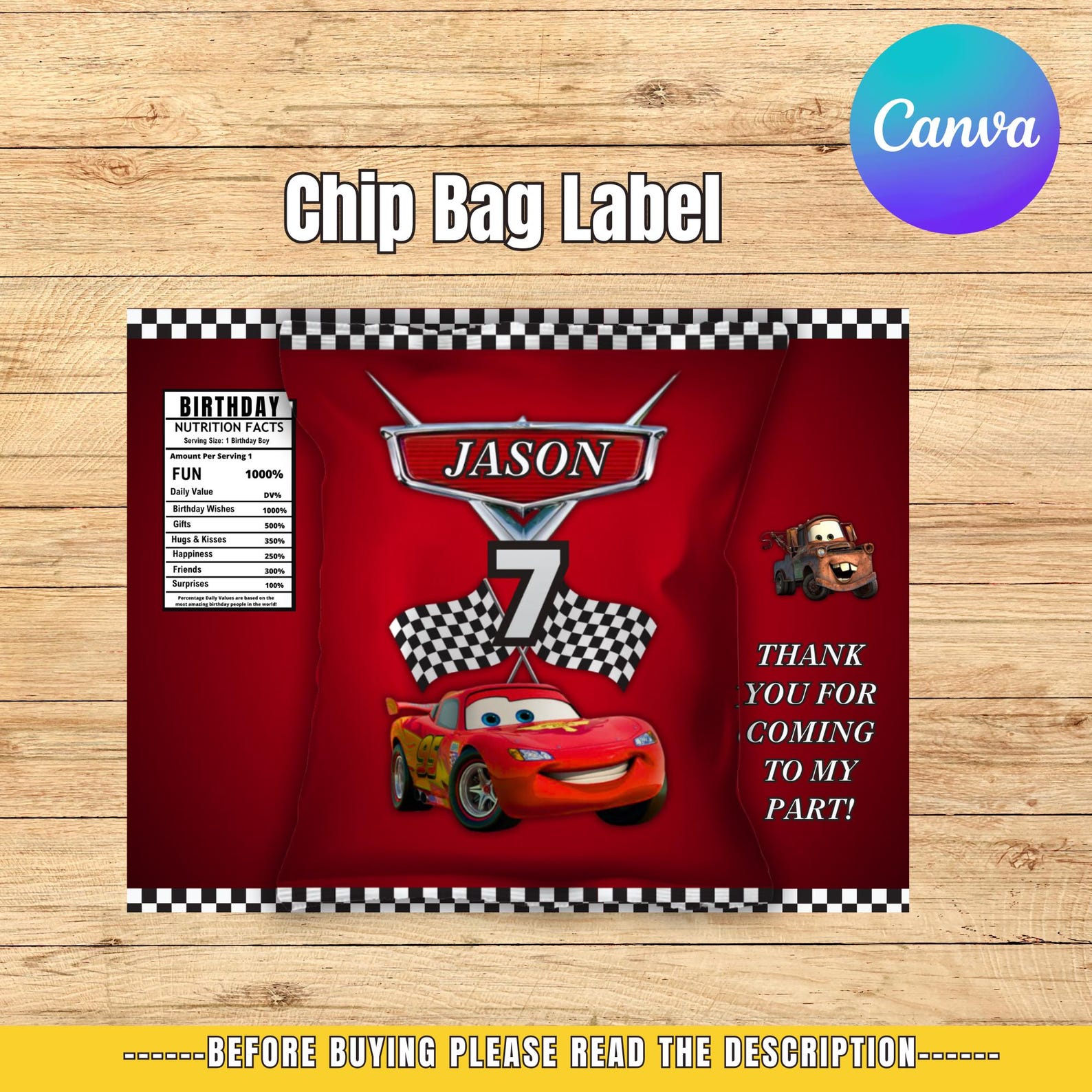 Cars Themed Party Package - Printable Party Bundle- Personalized ...