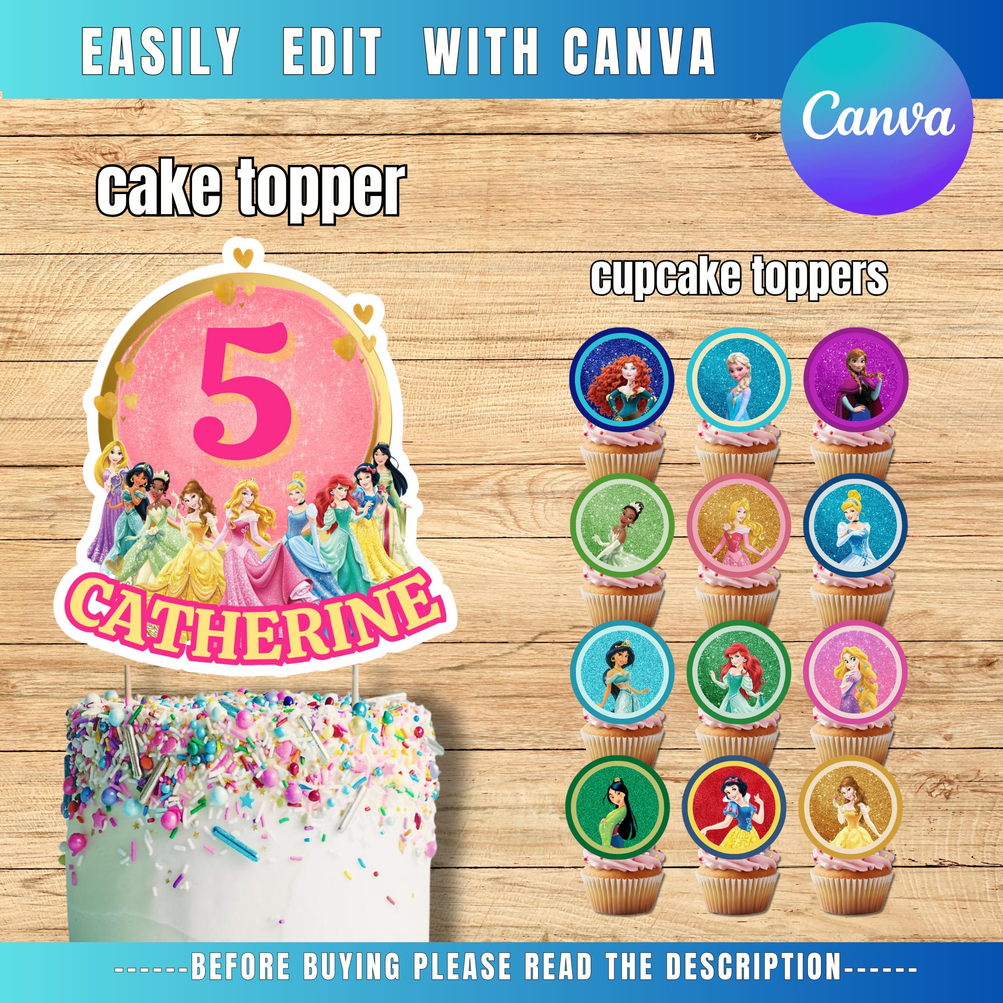 Princess Themed Party Bundle Printable Party Bundle Personalized ...