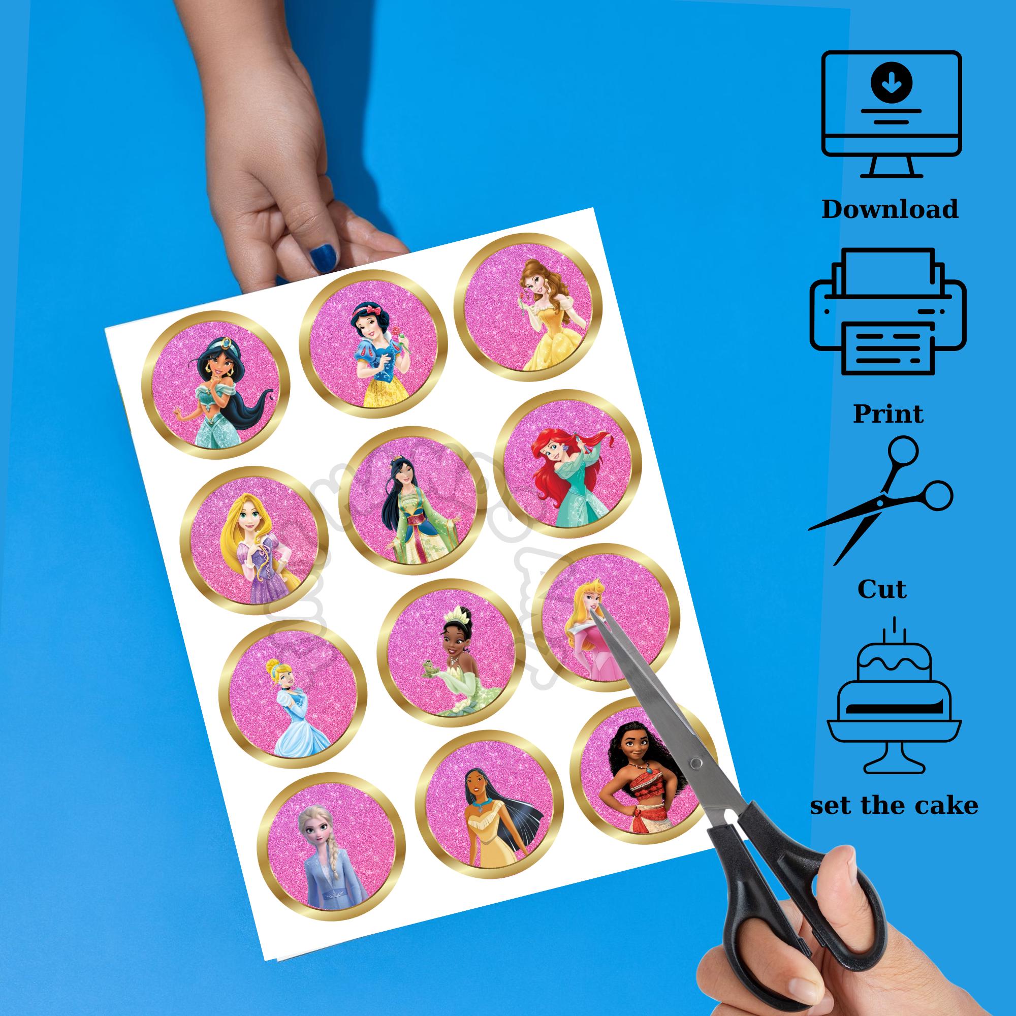 Princess Cupcake Toppers: Printable Toppers (digital Download) - Etsy