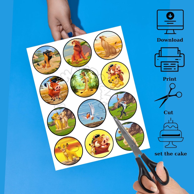 Lion King Cupcake Toppers: Printable Toppers (digital Download) - Etsy
