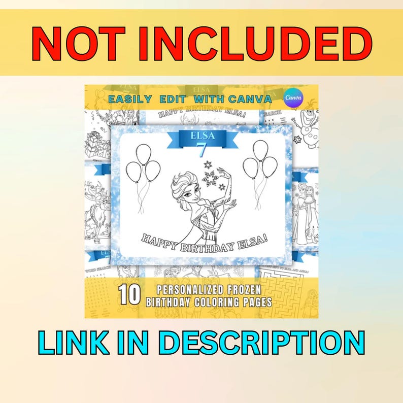 Frozen Birthday Party Bundle: Editable Favor Kit, Canva Templates ...