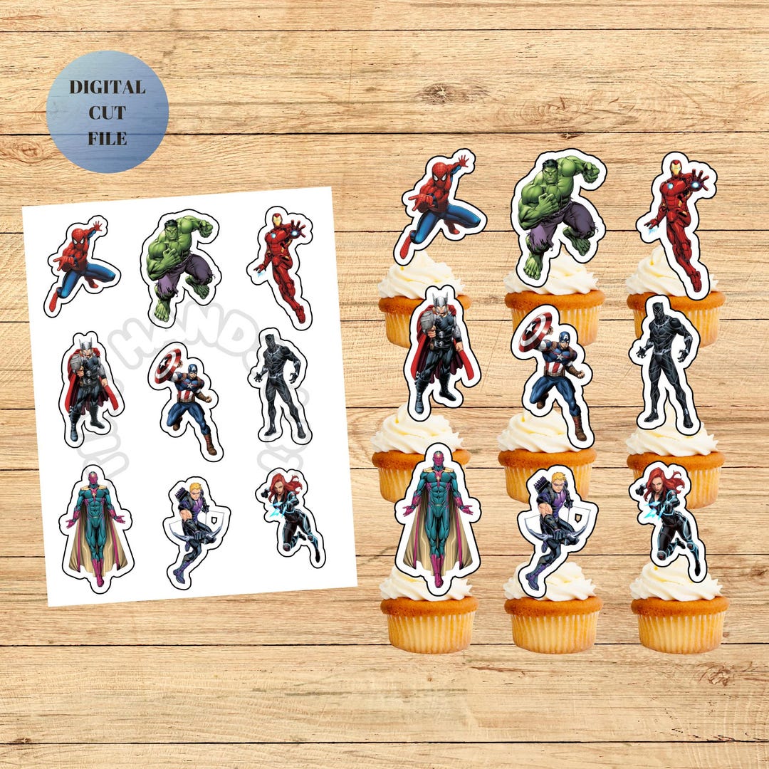 Buy Superhero Cupcake Toppers: Printable Toppers (digital Download ...