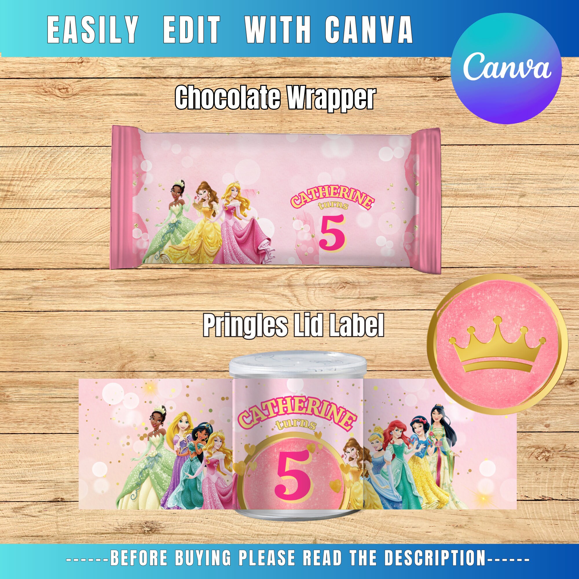 Princess Themed Party Bundle Printable Party Bundle Personalized ...