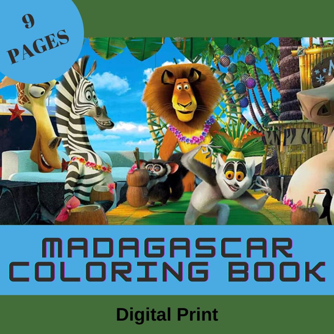Madagascar Coloring Pages for Kids - Etsy