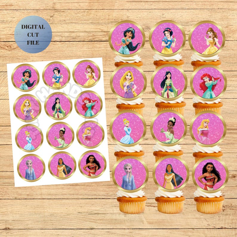 Princess Cupcake Toppers: Printable Toppers (digital Download) - Etsy