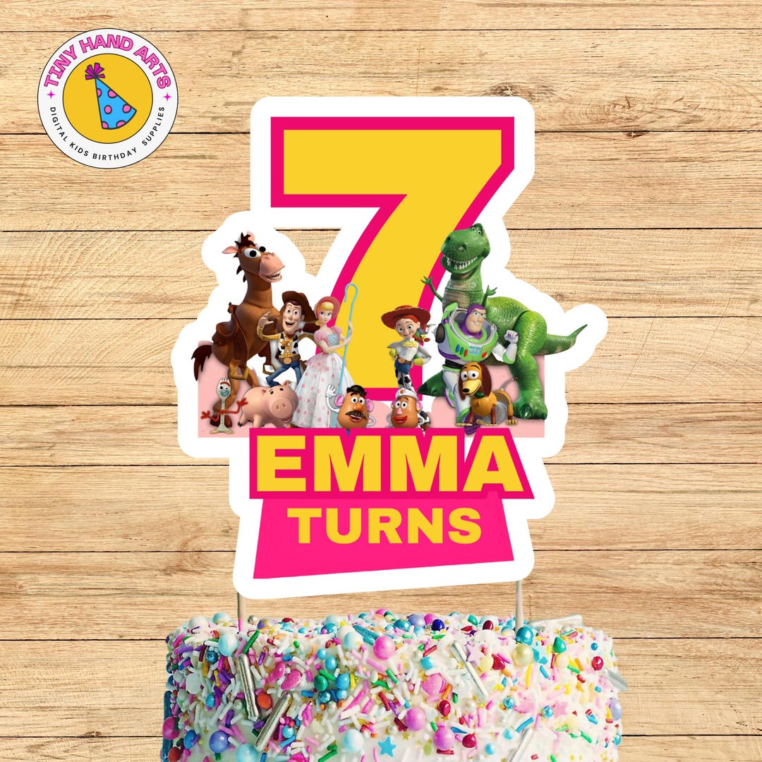Pink Toy Story Cake Topper,printable Birthday Cake Topper Personalized ...
