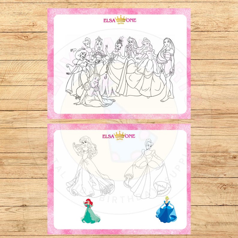 10 Personalized Princess Coloring Pages, Princess Birthday, Princess ...