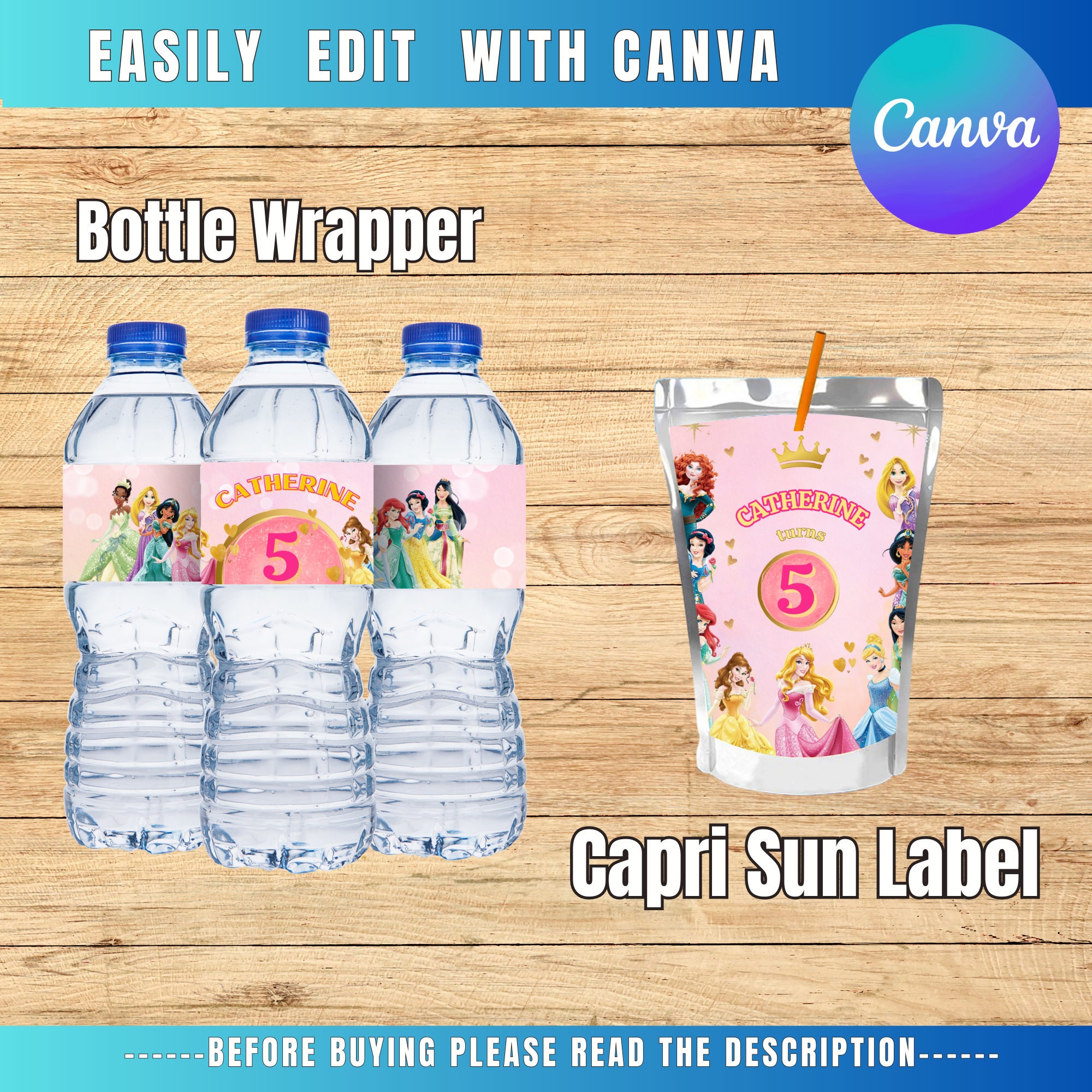 Princess Themed Party Bundle Printable Party Bundle Personalized ...