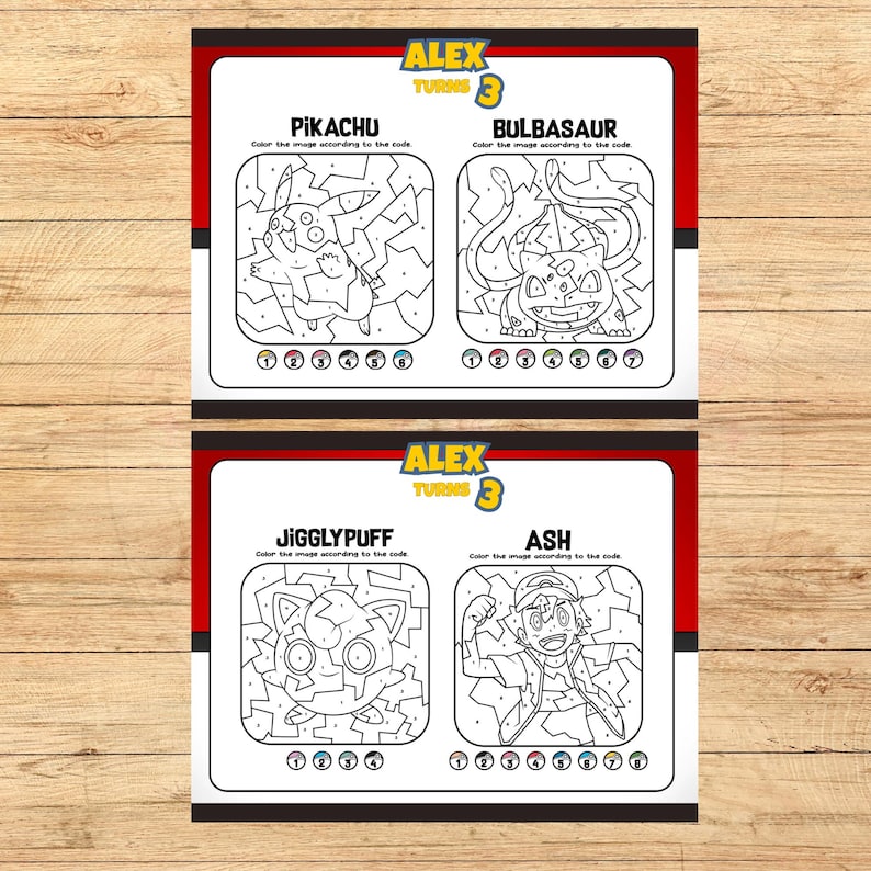 Pokemon Birthday Coloring Pages: Printable Party Activity (digital File ...