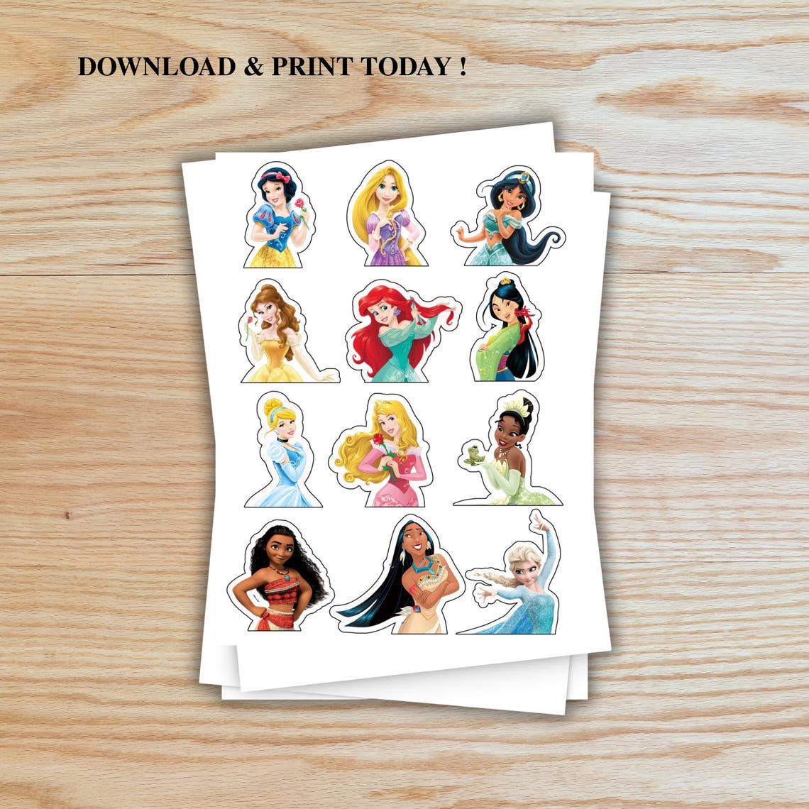 Princess Cupcake Toppers: Printable Toppers (digital Download) - Etsy