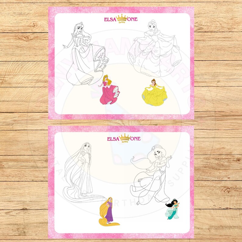 10 Personalized Princess Coloring Pages, Princess Birthday, Princess ...