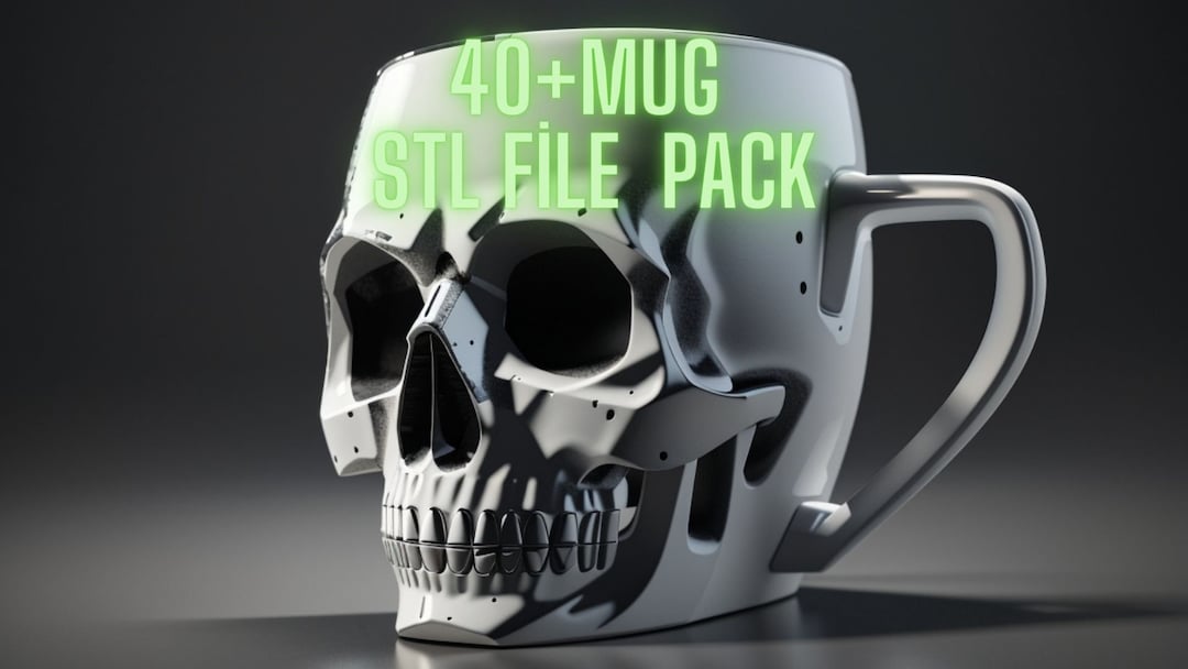 3D Mug STL File Package, 3d Printer Mug STL Archive, 40 Files ...