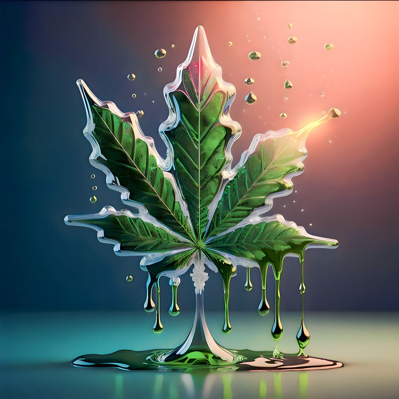 Set of 5 Print Marijuana Leaf - Etsy