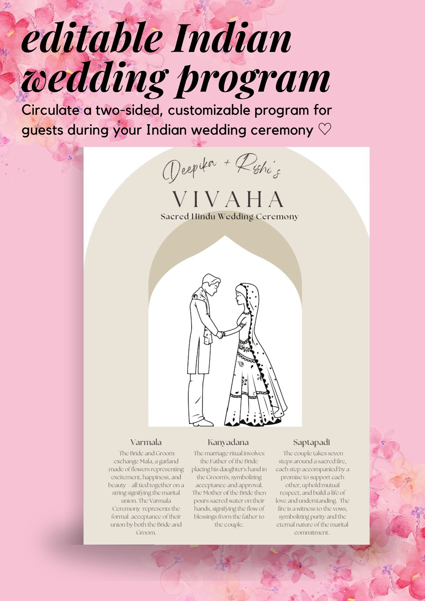 Multicolored Indian Wedding Program - Etsy
