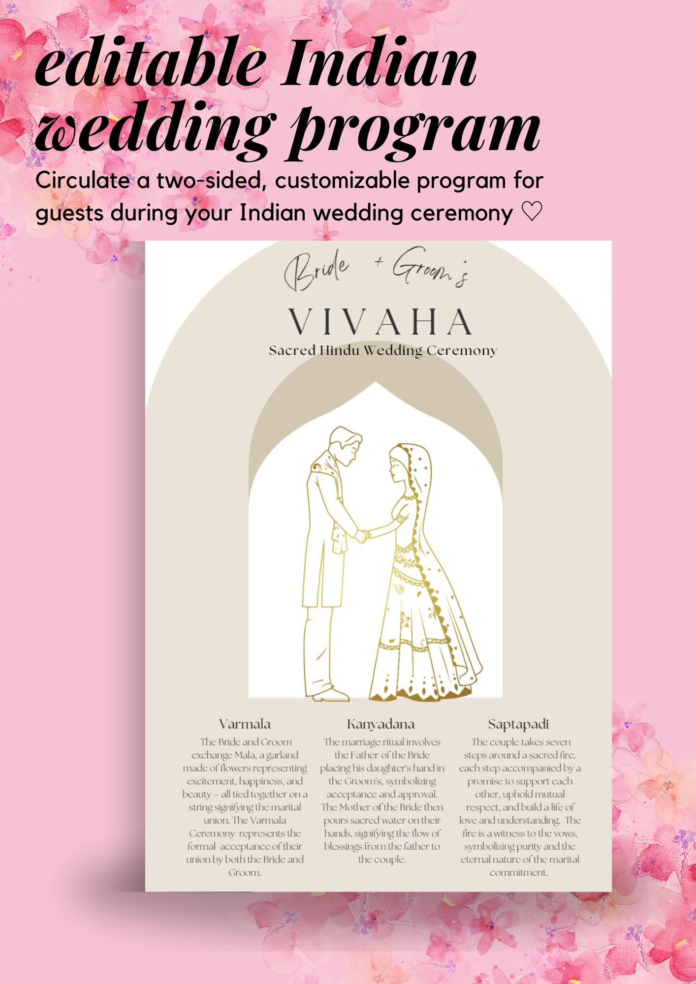 Multicolored Indian Wedding Program - Etsy