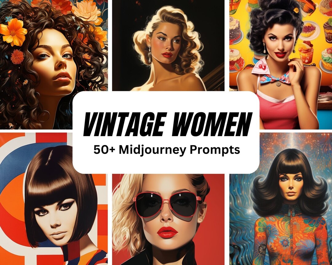50 Vintage Women Poster Midjourney Prompts, Ai, Art, Midjourney Digital ...