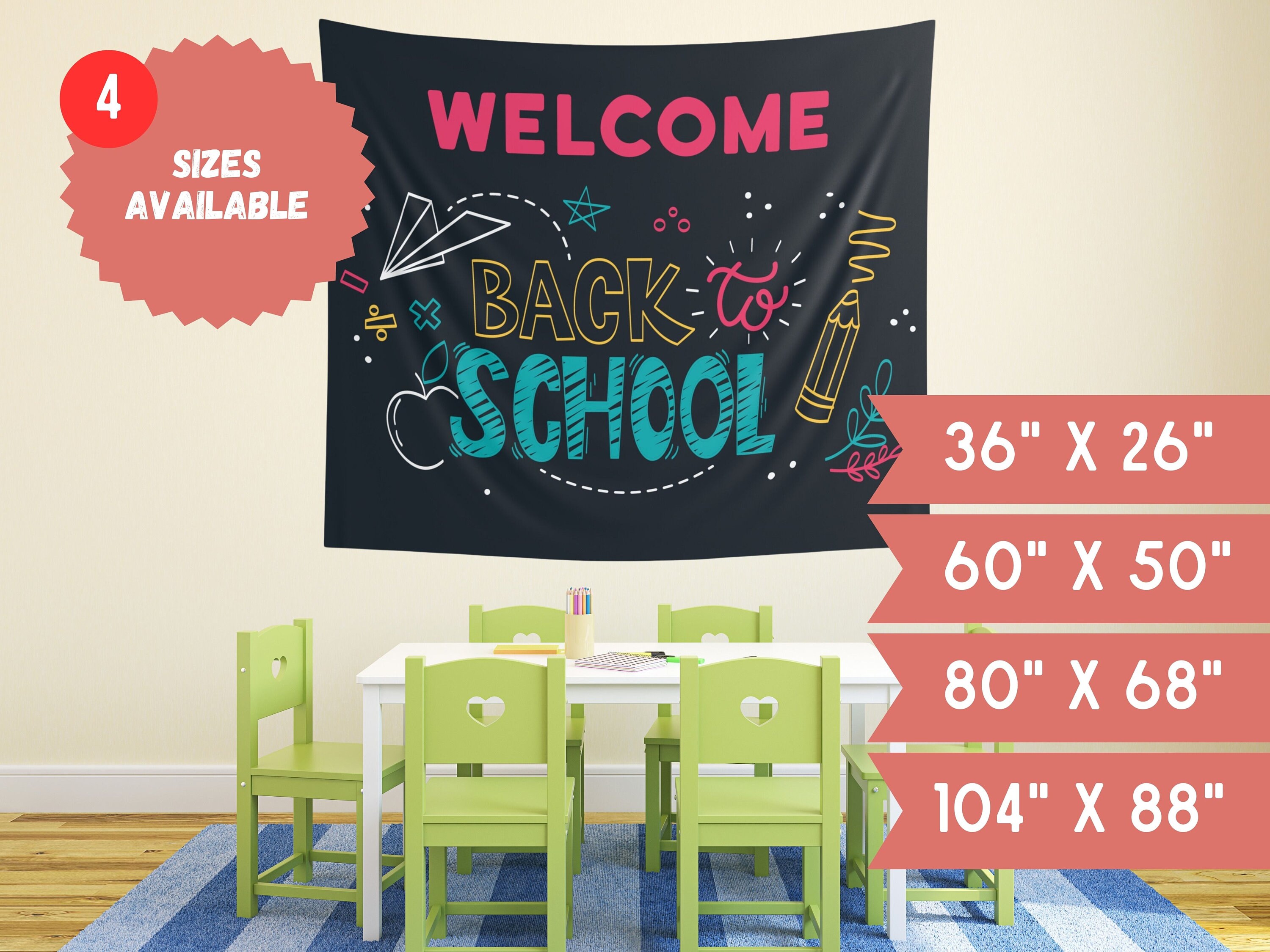 Welcome Back to School Classroom Flag Tapestry Classroom - Etsy