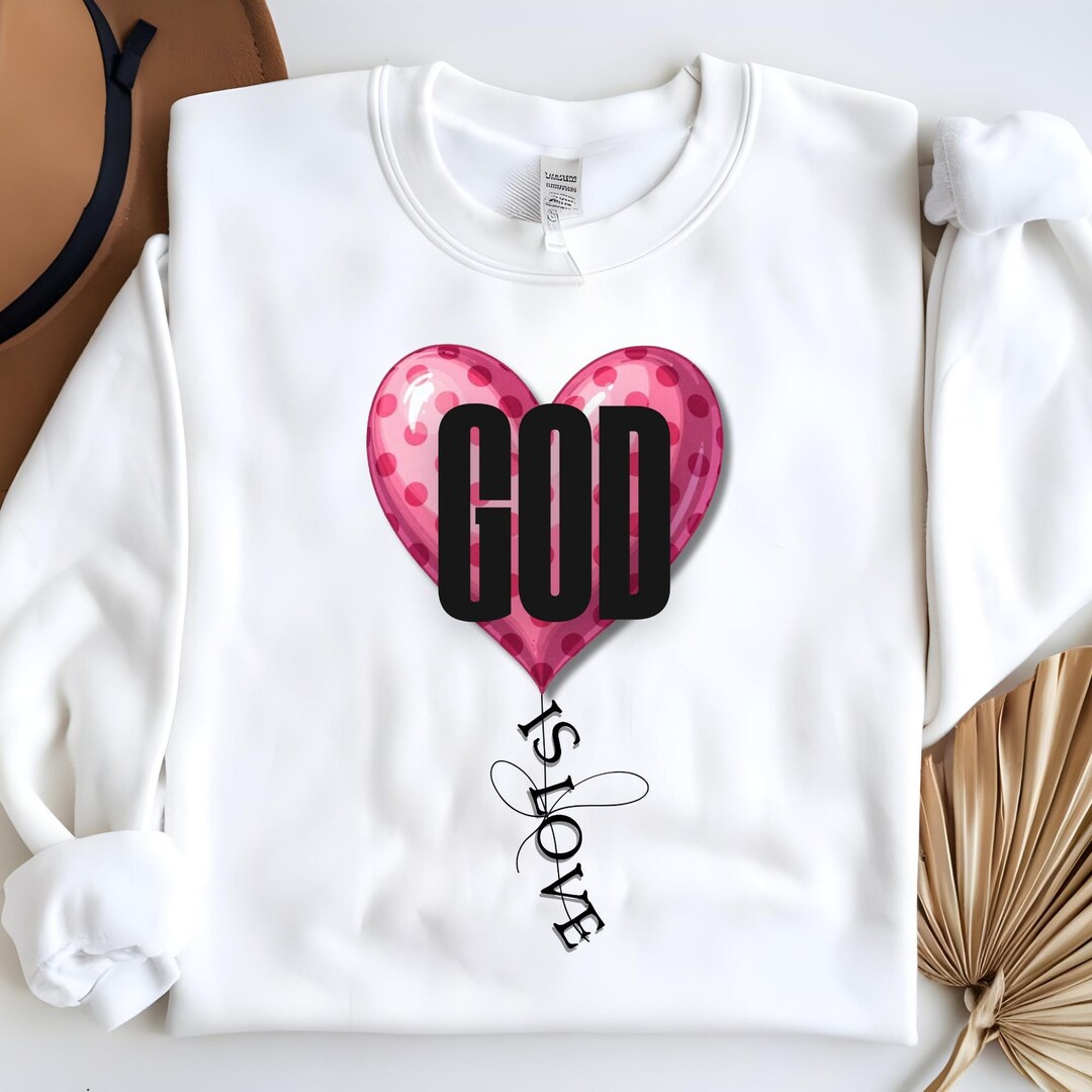 Biblical Art, God is Love PNG, Red Heart PNG, Faith & Inspiration ...