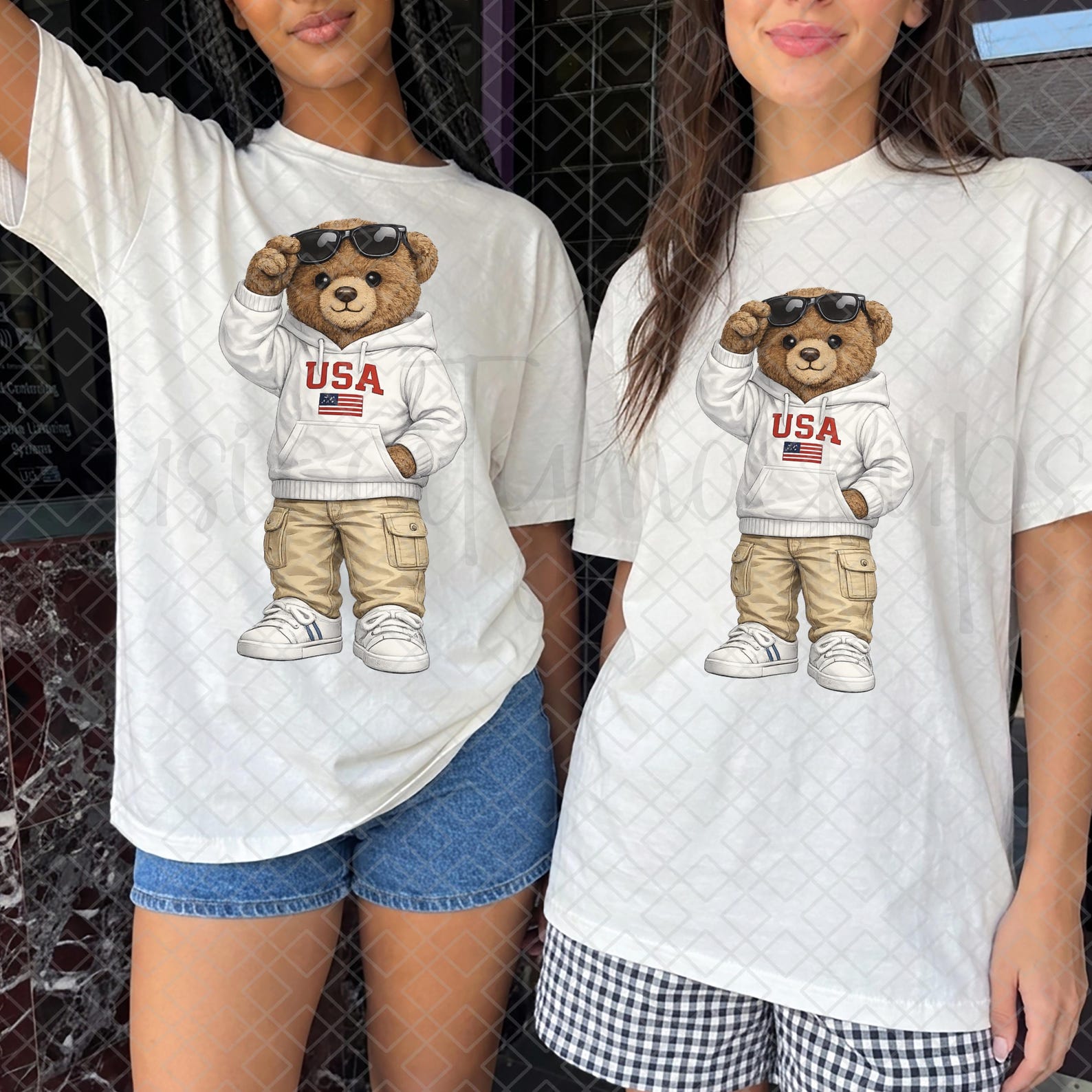 USA Teddy Bear PNG, Patriotic American Brown Bear Digital Download ...