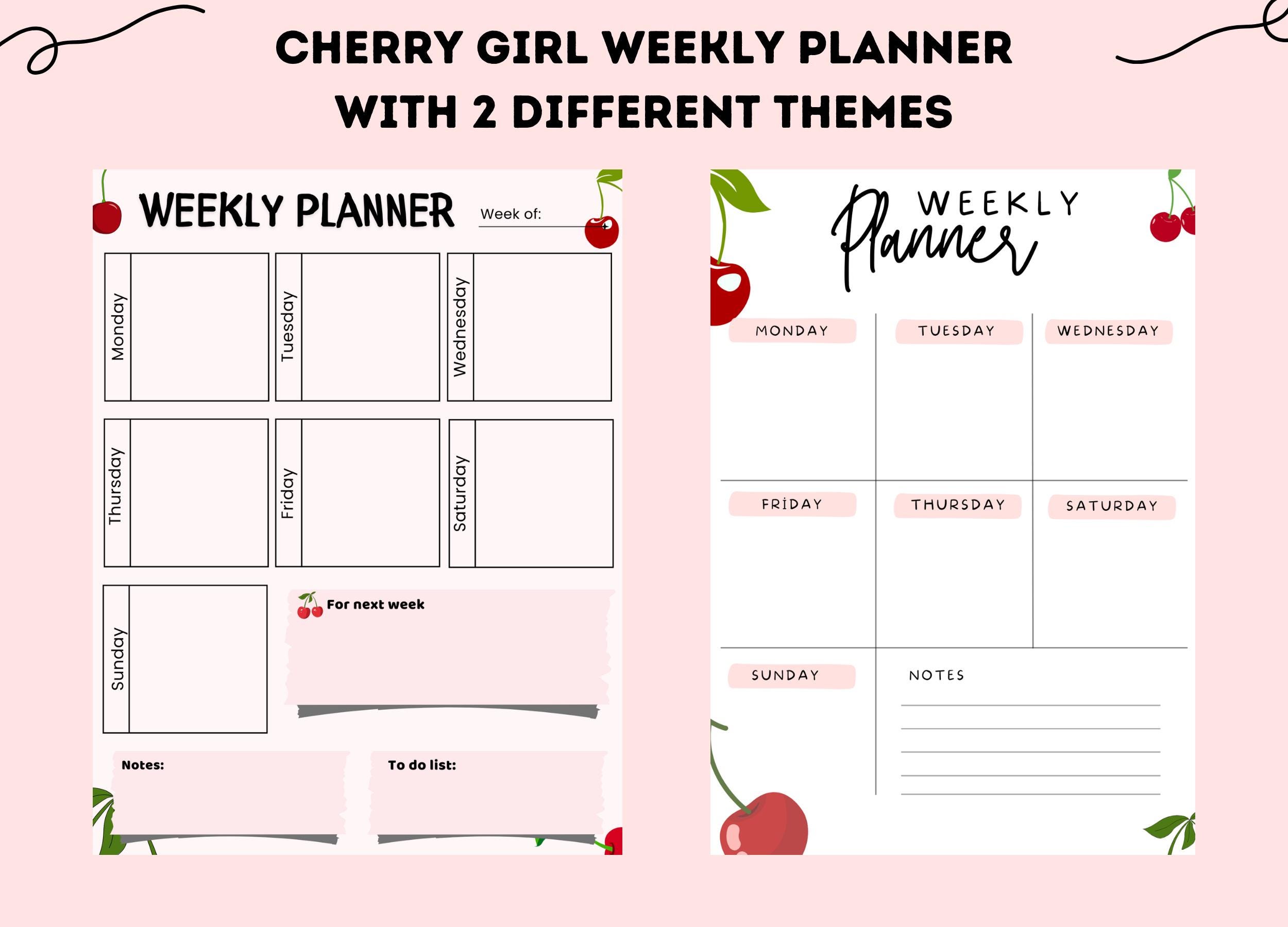 Weekly Planner , Weekly Planner Printable , Undated Weekly Planner ...