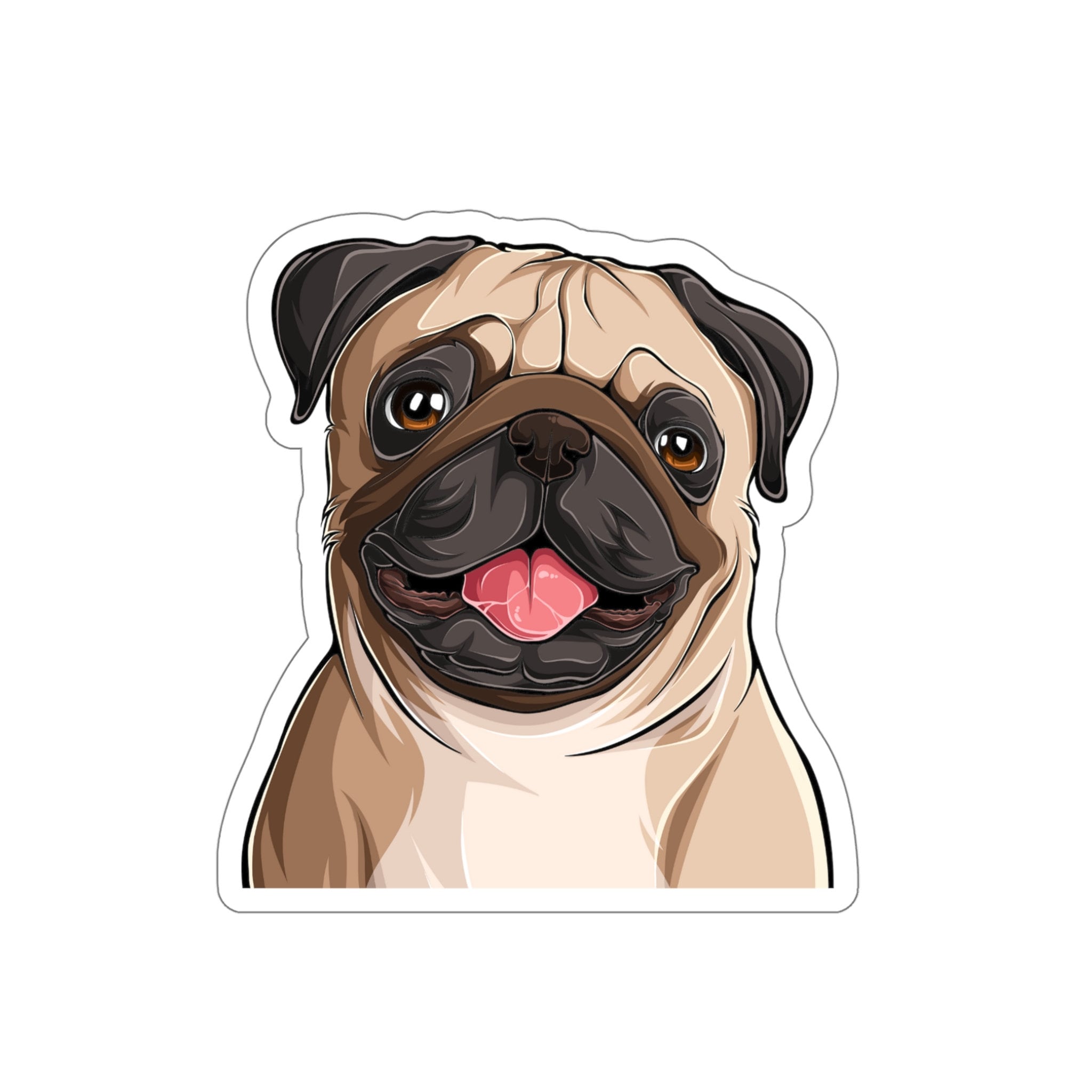 PUG Die-cut Sticker Waterproof Vinyl Stickers for Water Bottles ...