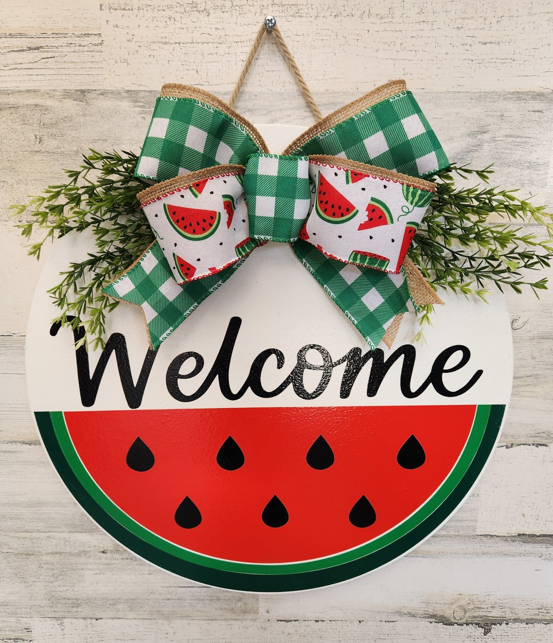 Watermelon Welcome Sign | Welcome Door Hanger | Summer Watermelon Sign ...