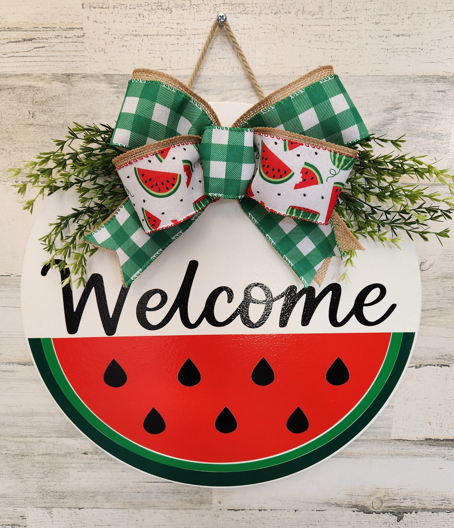 Watermelon Welcome Sign | Welcome Door Hanger | Summer Watermelon Sign ...
