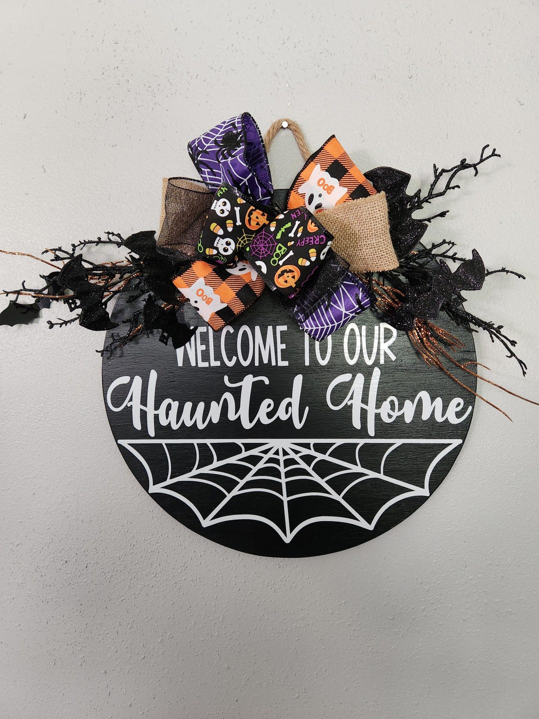 Circle Door Hanger Happy Halloween | Halloween Door Hanger| Door Hanger ...